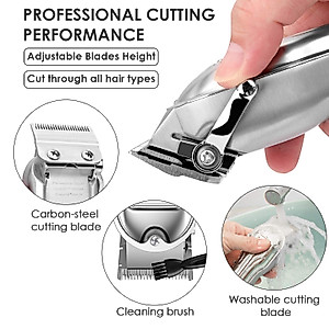 Ceenwes Hair Clippers Full Metal for Men Cordless LED Display Hair Trimmer with Hair Dressing Cape Barber Hair Cut Grooming Kit