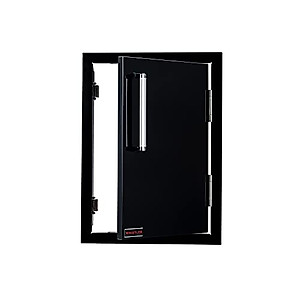 Whistler Outdoor Kitchen Stainless Steel Vertical Single Access Door for BBQ Storage Grill Island,19.50"×26.25"×3.2",Black