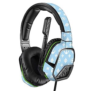 MightySkins Skin Compatible with PDP Xbox One Afterglow LVL 3 Headset - Baby Blue Designer | Protective, Durable, and Unique Vinyl wrap Cover | Easy to Apply, Remove | Made in The USA