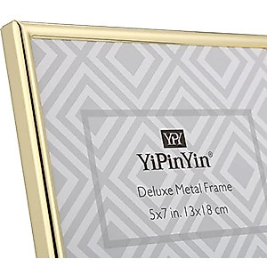YiPinYin 4x6''Hinged Double Simply Gold Metal Picture Frame, Elegant Narrow Plated Metal Photo Frames 4 x 6'' With Soft Touch Velvet Backing for Desktop