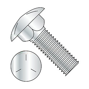 1/2-13 X 1 1/2" Carriage Bolts Grade 5 / Fully Threaded/Steel/Plain (Quantity: 400)