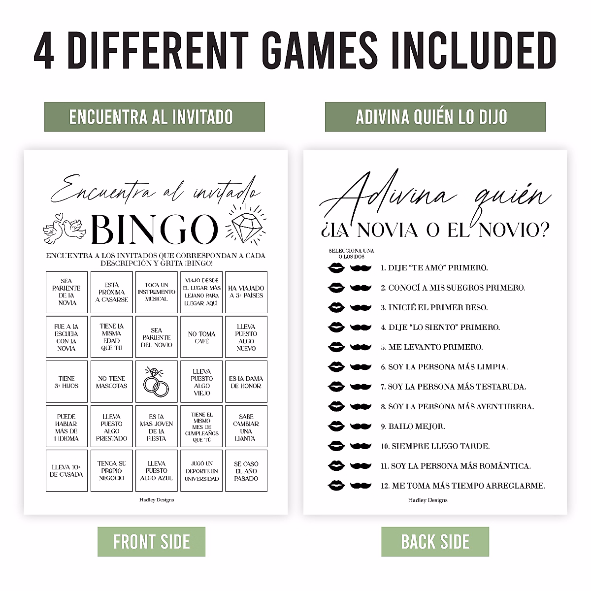 Minimalist Spanish Bridal Shower Games 20 Guests - Juegos Para Despedida De Soltera En Español, Wedding Shower Games, Bridal Shower Bingo In Spanish, Popular Bridal Shower Games Spanish Edition