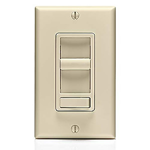 Leviton 661F-10T 1.5 Amp SureSlide Single-Pole or 3-Way Fan Quiet Control, Light Almond