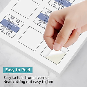 MaxGear 2" x 2" Square Labels, for Inkjet or Laser Printer, Matte White Printable Sticker Labels Sheets, Strong Adhesive, Dries Quickly, Holds Ink Well, 360 Labels