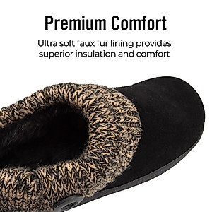 Clarks women's Knit Scuff Slipper, Black, 9 M US