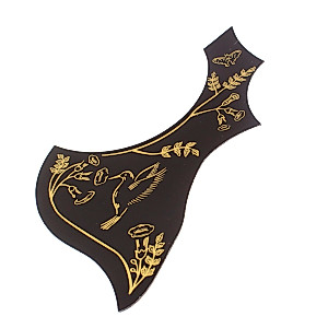 Hummingbird Style Acoustic Guitar Pickguard,Style-2,Black/gold