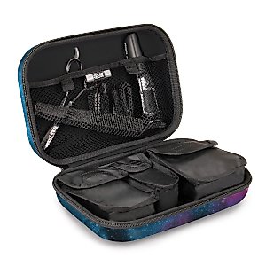 USA GEAR 10 Inch Hard Shell Hair Clipper Case - Barber Clipper Case Compatible with Wahl Clippers, Surker Hair Clippers, Andis Trimmer, Oster Hair Trimmer, Philips Barber Clippers, and More - Galaxy