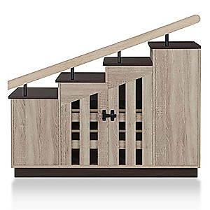 Furniture of America Barstead Wood Staircase Shoe Cabinet in Natural Oak