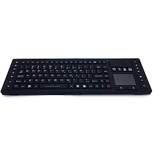 DSI RF Wireless Keyboard with Touchpad IP67 Waterproof Silicone Black TBK104