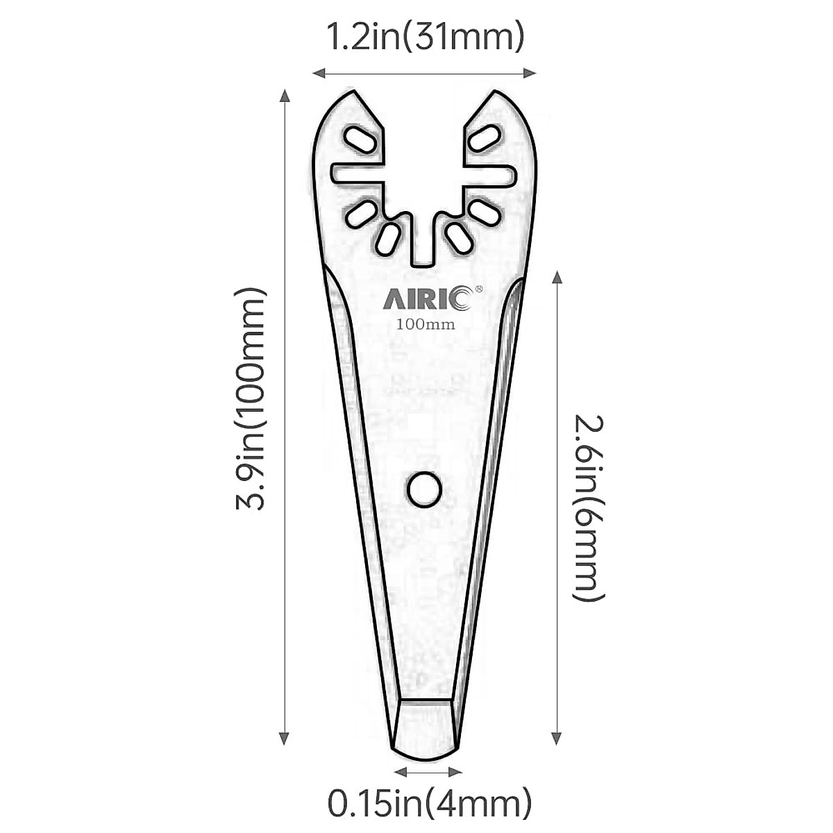AIRIC Tapered Rigid Scraper Universal, 8 pcs Oscillating Multitool Blades, Compatible with Dewalt Fein Multimaster Porter Cable Black&Decker Bosch Dremel Rockwell etc. 1YQG8P