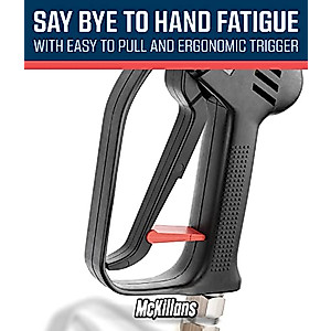 McKillans Short Pressure Washer Gun with Swivel - High Pressure Water Handle with 3/8" Male Plug and 1/4” Quick Connector Coupler - Power Washer Gun Compatible with Foam Cannon - Car Wash Foam Gun