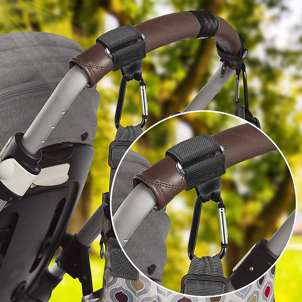 3 Pack Stroller Hooks, Stroller Hook to Free up Your Hand, Universal Multi-Purpose Stroller Clips for Hanging Diaper Bags,Purse, Perfect for Shopping Cart, Stroller, Rollator, Bicycles