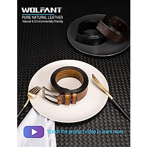 WOLFANT Full Grain Leather Belt,100% Italian Real Solid Leather