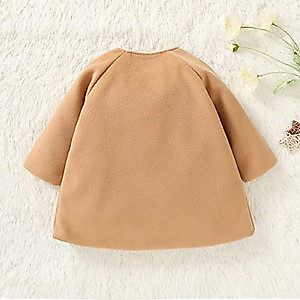 SWNONE Baby Coats Fall Winter Kid Baby Girl Cloak Button Jacket Clothes Baby Outwear Clothes (Khaki Coat, 12-18 m)