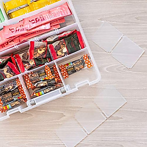 AB Designs 6823ABD Super Satchel with Removable Dividers, Stackable Home Storage Organization Container, Clear with Sliver Latches and Handle