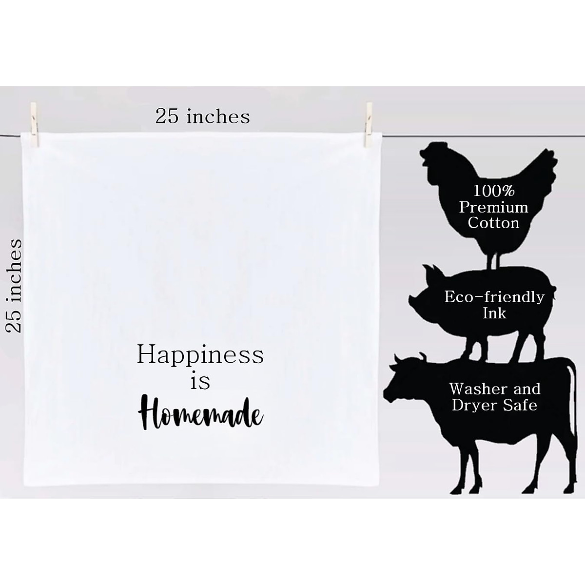 Happymade Tea Towels for Kitchen Decorative Cute Kitchen Towels with Sayings (Together is Our Favorite Place to Be) Decorative Kitchen Towels | Farmhouse Kitchen Towels Set | Tea Towel Farmhouse