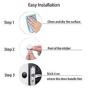 Door Stopper Wall Protector, KEESMIX 10 PCS 1.57 Inch Door Bumper, Black, Silicone Wall Protector, Door Knob Guard, Self Adhesive 3M Sticker, Doorknobs, Refrigerator Door, Cabinets