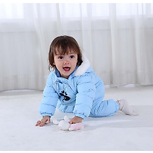 Ohrwurm Baby Boy Winter Fur Hood Snowsuit Coat Toddler Girl Autumn Jumpsuit Kid Clothes for 6-12 Months Blue
