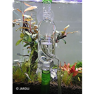 JARDLI Glass Inline CO2 Atomizer Diffuser System for Aquarium Planted Tank (17mm for 16/22mm (5/8" i.d.) Hose)