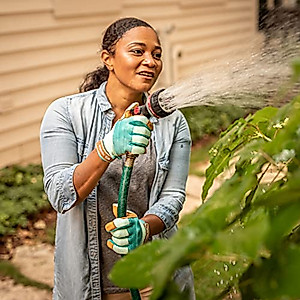 Wells Lamont Women's HydraHyde Water-Resistant Leather Palm Hybrid Work Gardening Gloves, Small (3250S), Blue