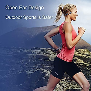 ESSONIO Bone Conduction Headphones Swimming Headphones Bluetooth IPX8 Waterproof Headphones for Swimming Bone Conduction Headphones with Microphone, 16G Memory (Gray New)