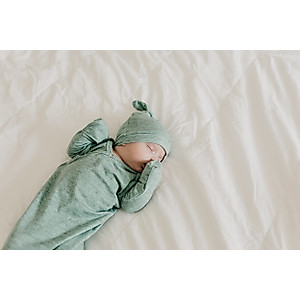 Copper Pearl Baby Beanie Hat Top Knot Stretchy Soft Emerson