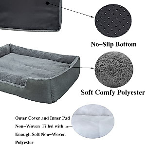 Dog Bed Medium Size Dog, Detachable and Anti-Slip Bottom Large Dog Bed Clearance, Pet Bed which Machine Washable and Waterproof, Comfortable Fluffy Large Sofa Bed Suitable for Large, Medium Puppy Dog