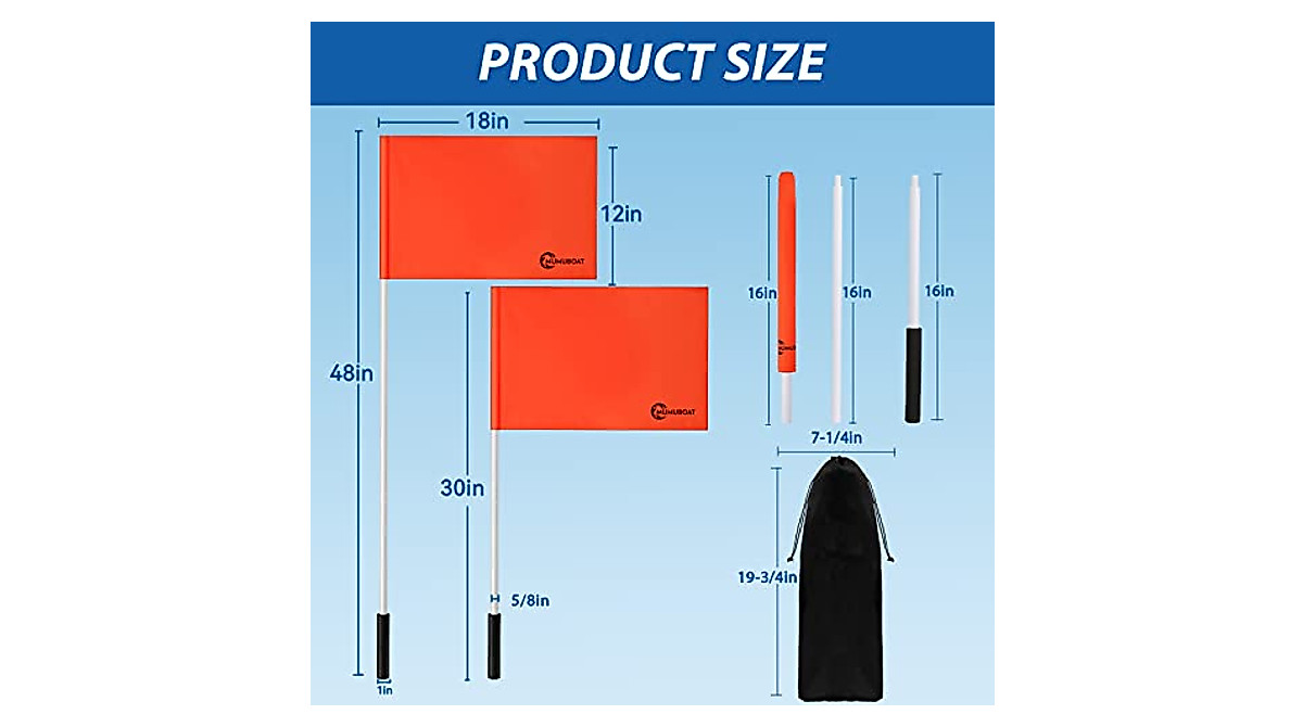 MUMUBOAT Orange Boat Flag - 48-Inch Water Ski Safety Flag