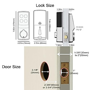 Lockly Secure Plus, Keyless Entry Door Lock, Smart Locks for Front Door, Smart Lock Deadbolt, PIN Genie® Keypad, 3D Biometric Fingerprint Sensor, Auto Lock Smart Door Lock (Satin Nickel)