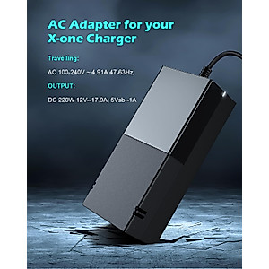 Power Supply Brick for Xbox One, AC Adapter Replacement Power Supply Brick Cord Compatible with Xbox One Console Charger 100-240V