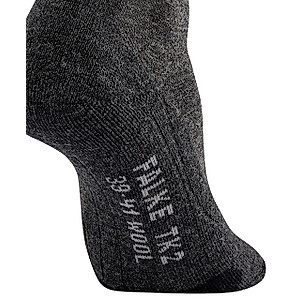 FALKE Women's TK2 Explore Wool Hiking Socks, Mid Calf, Medium Padding, Athletic, Breathable Quick Dry, Merino Wool, Grey (Smog 3150), 5-6, 1 Pair