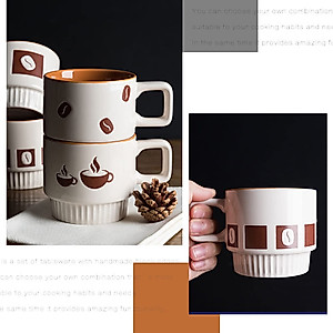 CEIERPH Ceramic Coffee Mug Tea Cup, 11 Oz, Modern Mug Coffee Cups for Espresso,Cappuccino and Latte, Mug and Cup Gifts