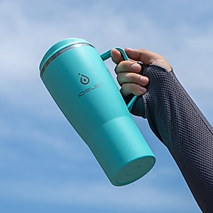 Ideus 32 oz Tumbler with Handle and Straw, 100% Leakproof Insulated Tumbler with Lid and Straw, Gifts for Teens Women Men, Cup Holder Friendly (Gray)