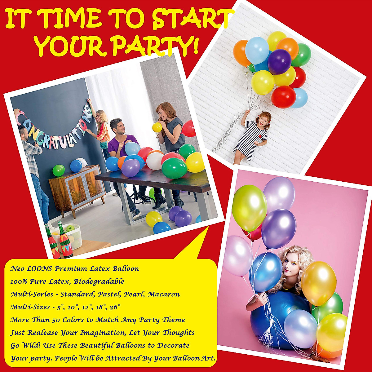 36 inch Light Pink Giant Balloons - Neo LOONS 4 Pcs Light Pink Big Balloons Jumbo Round Balloons for Wedding, Baby Shower, Christmas,Birthday Party and Event Decoration