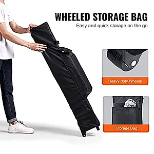 VEVOR Pop Up Canopy Tent, 10 x 10 ft, 250 D PU Silver Coated Tarp, with Portable Roller Bag and 4 Sandbags, Waterproof and Sun Shelter Gazebo for Outdoor Party, Camping, Commercial Events, White