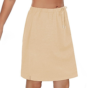 Womens Golf Skirt Athletic Skort Stretchy Knee Length Tennis Skirt with Pockets Plus Size Skorts Skirts for Women Khaki Medium