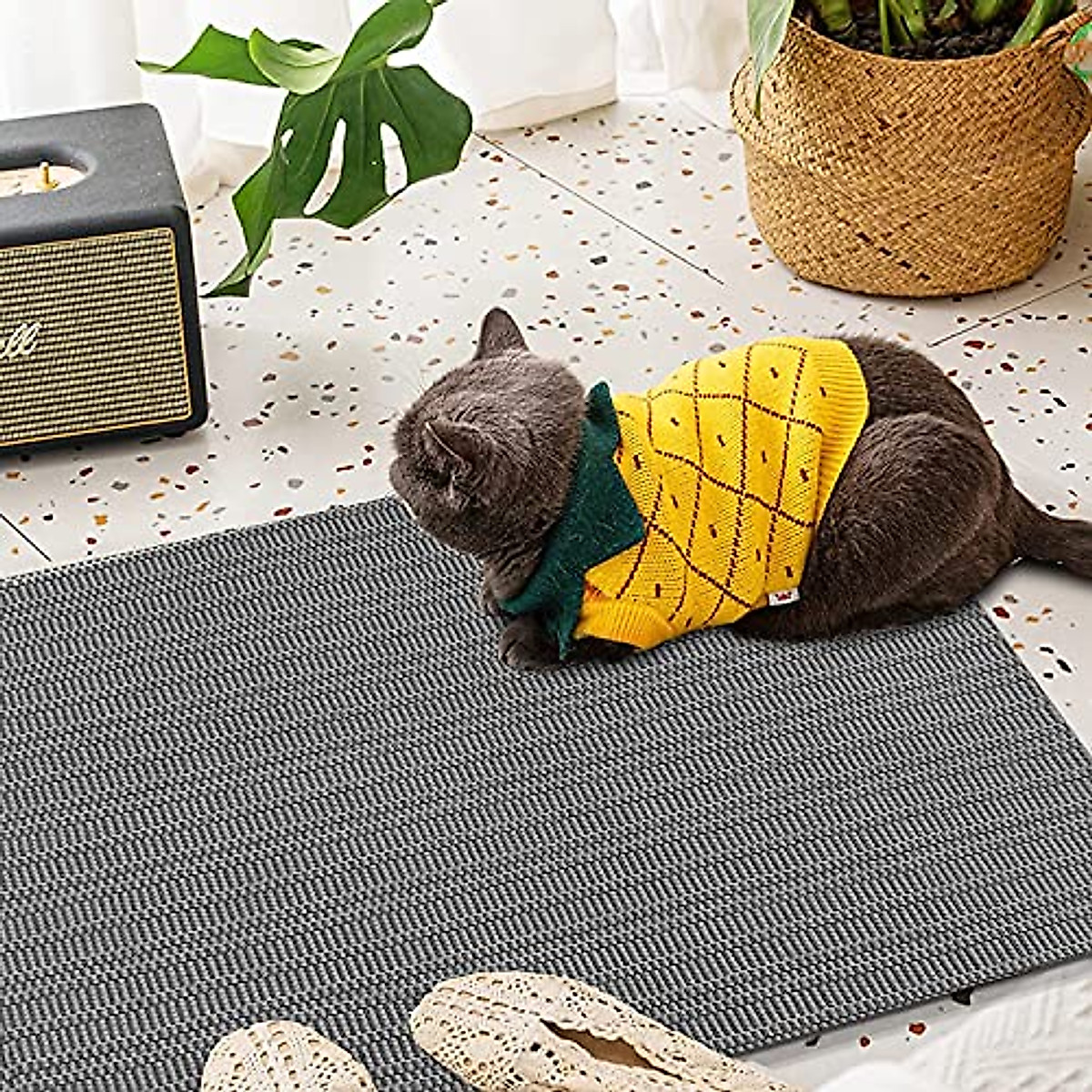 IOHOUZE Boho Kitchen Runner Rug -2'x6' Cotton Woven Indoor Outdoor Carpet Rugs Mats,Dark Grey Runners for Hallways, Machine Washable Runner Rug for Kitchen Bedroom Living Room Laundry Entryway