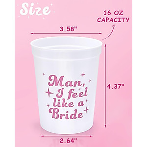 Nefelibata Bachelorette Party Cups - 12 Pack Let's Go Girls Reusable Cups Plastic Cowgirl Bridal Shower 70s Theme Retro Bachelorette Party Supplies Favors Decorations