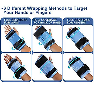 REVIX Wrist Ice Pack Wraps for Carpal Discomfort Soothing (2-Piece Set) Reusable Gel Hand Ice Packs, Cold Pack with Cold Compress, Promote Flexibility and Reduce Fatigue