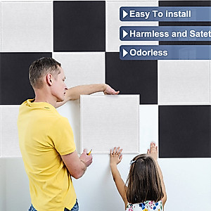 Upgraded 12 Pack Acoustic Panels Sound Proof Foam Panels Sound Proof Padding, 12"X12"X 0.4" High Density Bevled Edge Sound Panel, Idea for Acoustic Treatment & Wall Decoration (White)