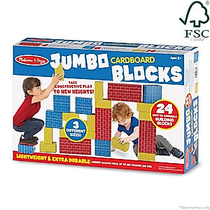 Melissa & Doug Deluxe Jumbo Cardboard Blocks (24 Pieces) - FSC Certified