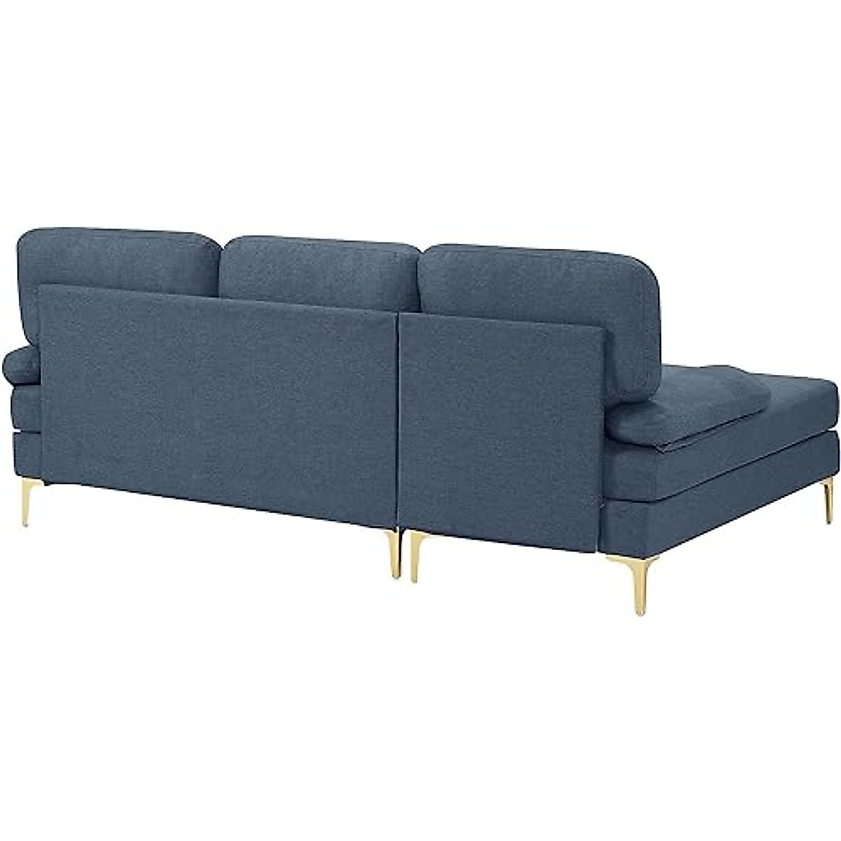 ATY 80" L Shape Sectional Sofa with Chaise, Modern 3-Seater Corner Couch for Small Space, Easy Assemble, Navy Blue