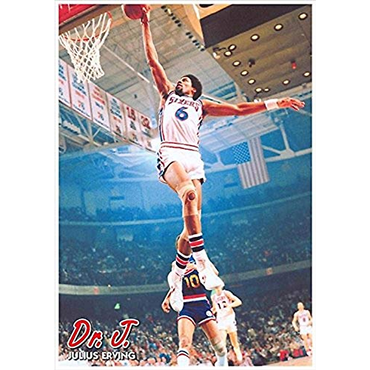 Buyartforless Dr J Julius Irving Dunking 34x24 Sports Art Print Poster Memorabilia Basketball Philadelphia 76ers