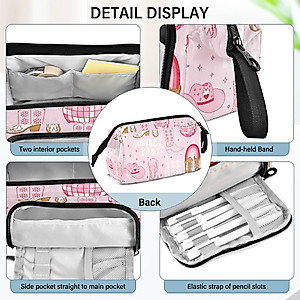 Fisyme Western Cowgirl Boots Pink Pencil Case Large Capacity Pencil Pouch Pen Bags Box Big Makeup Pencil Case Organizer