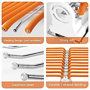 Pull Out Pants Rack for Closet 22 Arms, Pull Out Trousers Rack, 22.8”x18.1”x5.1”, Multi Functional Pull Out Pants Hanger Organizers, Dampening Buffer Sliding Rail, Maximum Load 33lbs, Orange