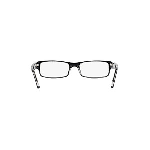Ray-Ban RX5114 Rectangular Prescription Eyeglass Frames, Black On Transparent/Demo Lens, 54 mm
