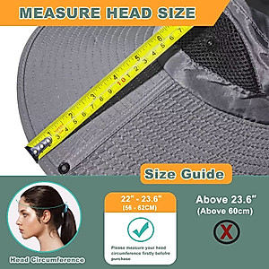 Herolland Super Wide Brim Fishing Hat for Men and Women,UPF50+ Waterproof Bucket Hat for Fishing, Hiking, Camping Deep Grey