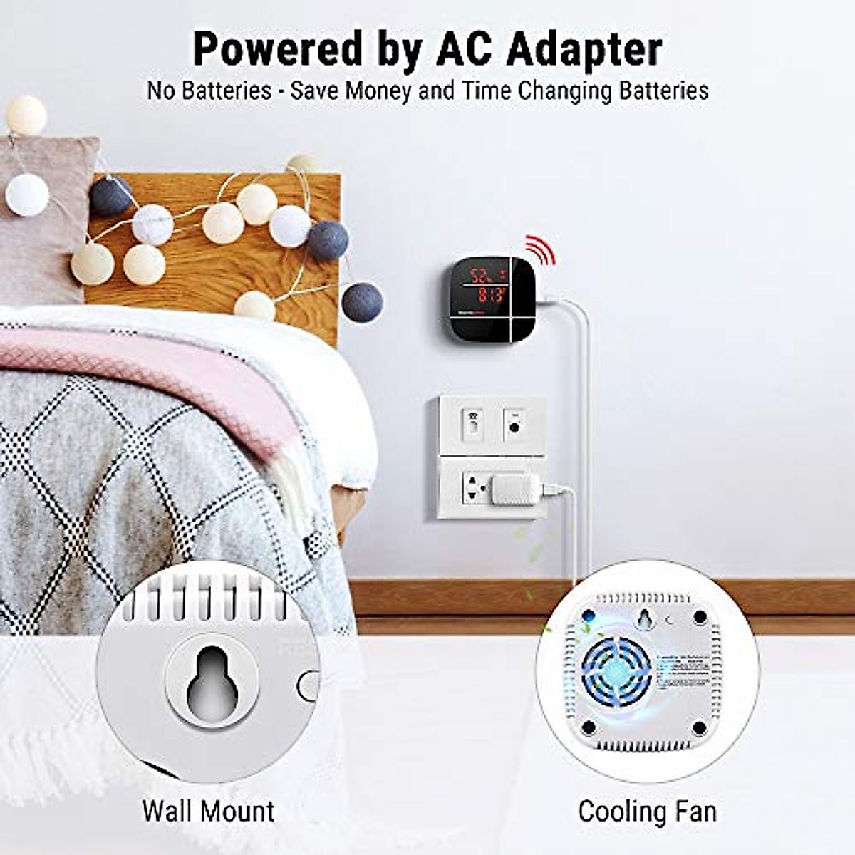 ThermoPro WiFi Thermometer Hygrometer TP90, Compatible with Alexa, Smart Humidity Temperature Sensor with App, Wireless Home Temperature and Humidity Monitor for Room Greenhouse Incubator Wine Cellar