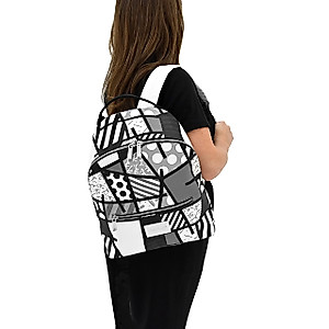 BRITTO® Vegan Leather Small Backpack - Black Landscape