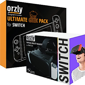 Orzly Ultimate Geek Pack & VR Headset for Nintendo Switch - Bundle Pack
